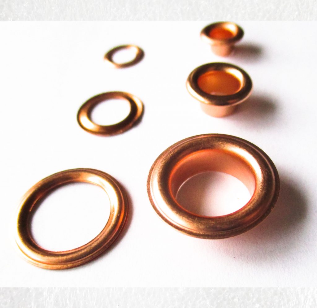Rose Gold eyelets with washer 4mm, 4.5mm, 5mm, 6mm, 10mm, 17mm ID pkt ...