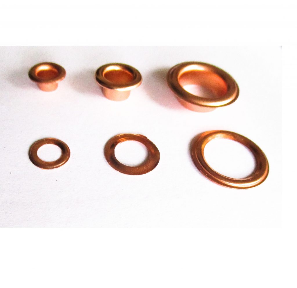 Rose Gold eyelets with washer 4mm, 4.5mm, 5mm, 6mm, 10mm, 17mm ID pkt ...