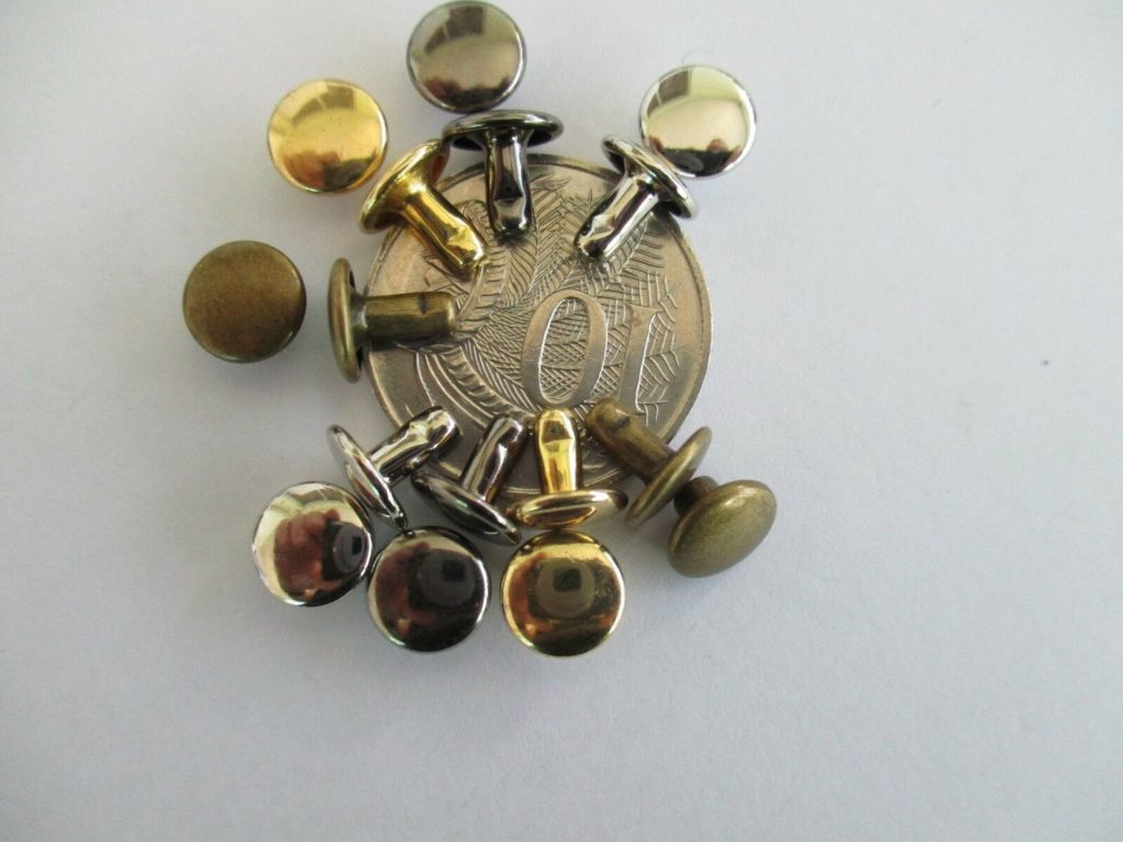 Rapid Rivets Double Cap 8mm, 10mm with SHORT 6mm post pkt 50 or 100, 4 ...