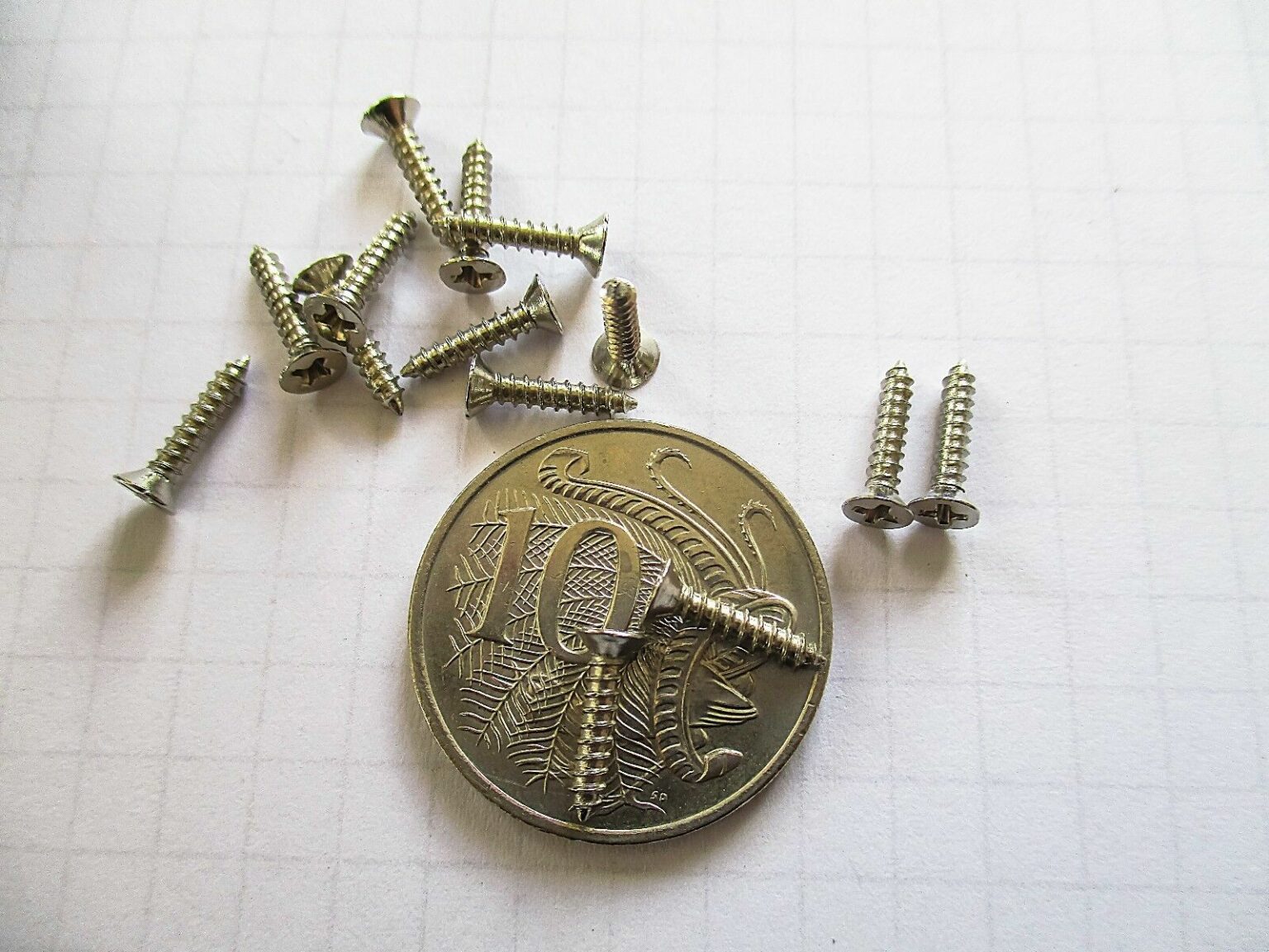 Small Silver Self Tapping Philips Head Wood Screws – Jasz-it-up leather ...