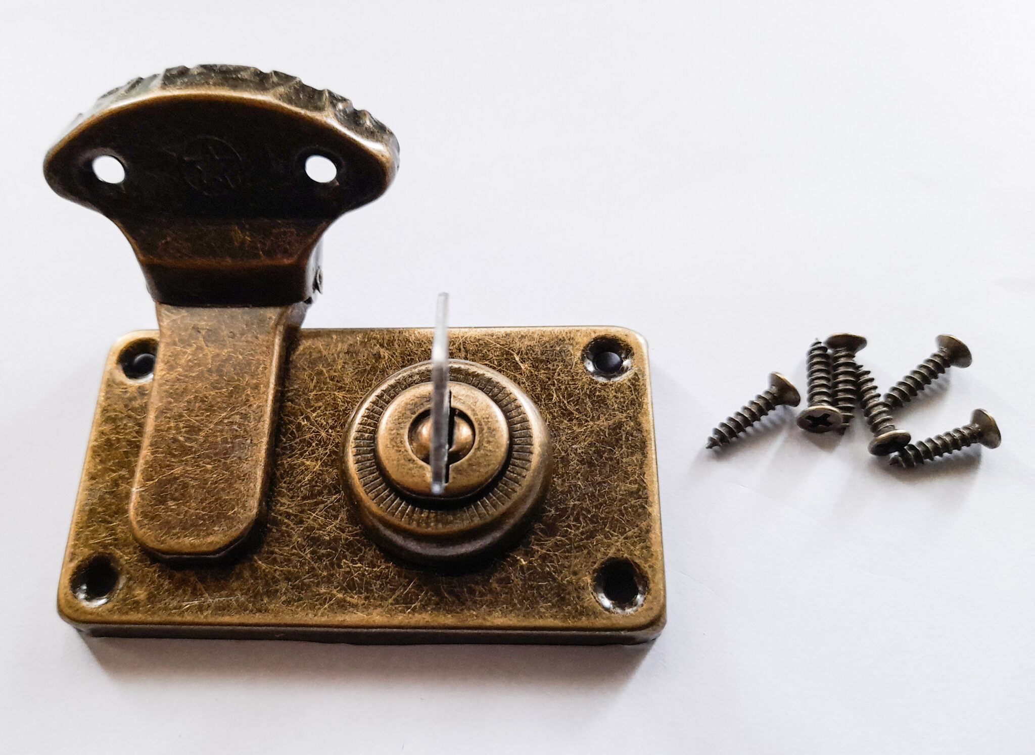 Antique Suitcase Latch Lock Bronze- Right or Left with screws 73x41mm ...