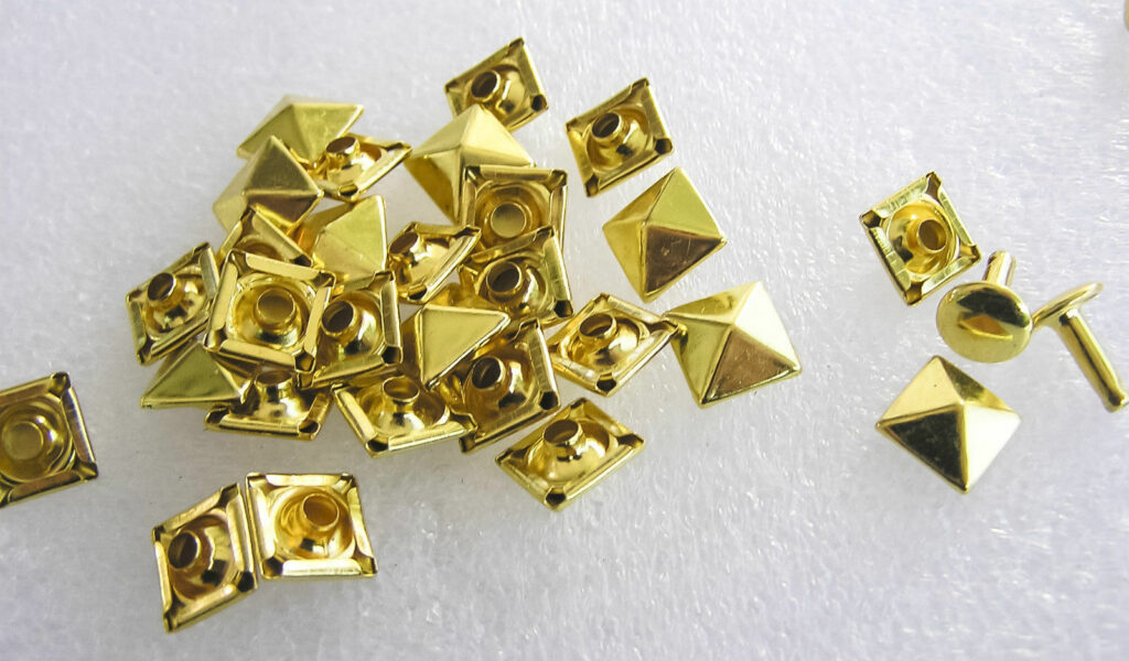 Dimensional rivets – Gold Square Pyramid 10mm or 8mm rivets pkt 50 ...